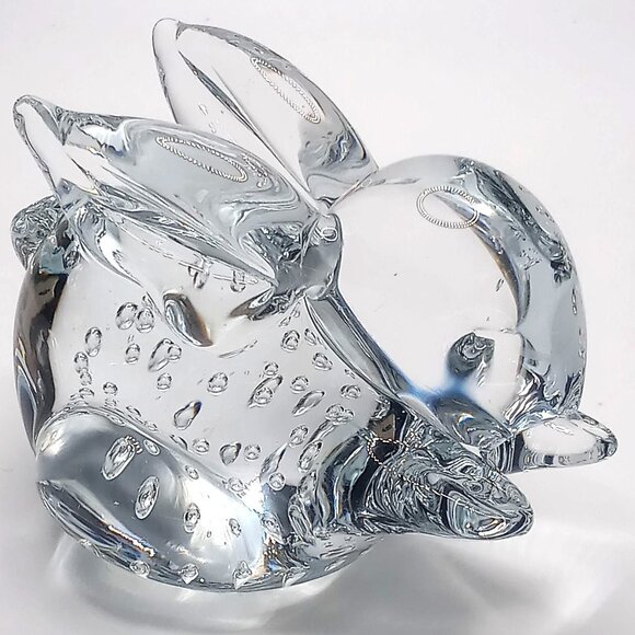 Unknown | Accents | Handcrafted Glass Bunny Paperweight 35 Desk Decor ...